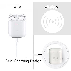 Newest Replacement Charging Case Compatible with AirPods 1 2, Charging Case for Airpod 1st/2nd Generation Only with Bluetooth Pairing Sync Button Without Earbuds (White)