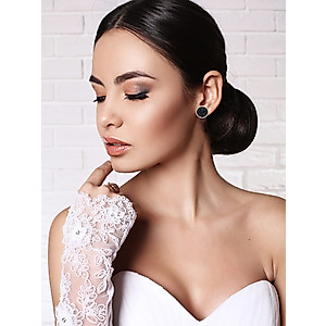 32 Pairs Clip on Earrings for Women Clip on Stud Earrings Bohemian Round Faux Druzy Earrings Ear Clip Stainless Steel Earrings Jewelry for Women(Clip-on Style)