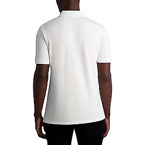 Karl Lagerfeld Paris Men's Casual Short Sleeve Collared Polo, White
