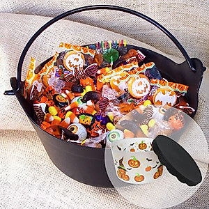 RE8TIESS Halloween-Themed Containers with Lids, 8x4.625 Inches Storage Containers for Trick or Treat Candies Cookies Food Crafts Nic-Knacks Baked Goodies Condiments Pack of 4 with Bonus Ruthjla