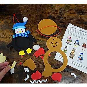 4E's Novelty Foam Kids Christmas Picture Frame Ornament Craft (12 Pack) Bulk Christmas Crafts for Kids Ages 4-8, 8-12 & Toddlers DIY Party Acitvity