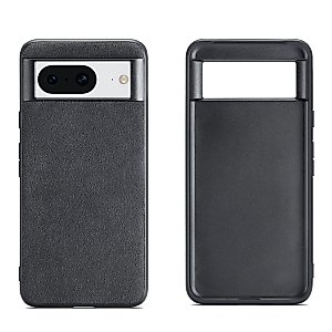 TYXDKJ Alcantara Case for GooglePixel 8,Handmade Half-Wrapped Synthetic Suede Cover (Black)