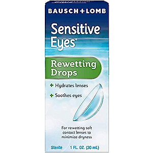 Bausch & Lomb Sensitive Eyes Rewetting Drops, 1-Ounce Bottles (Pack of 3)