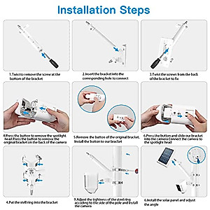 OkeMeeo 2 in 1 Pole Mount for Ring Solar Panel, Ring Super Solar Panel, Ring Spotlight Cam and Ring Stick Up Cam for Maximum Sunlight and Wider View (White)