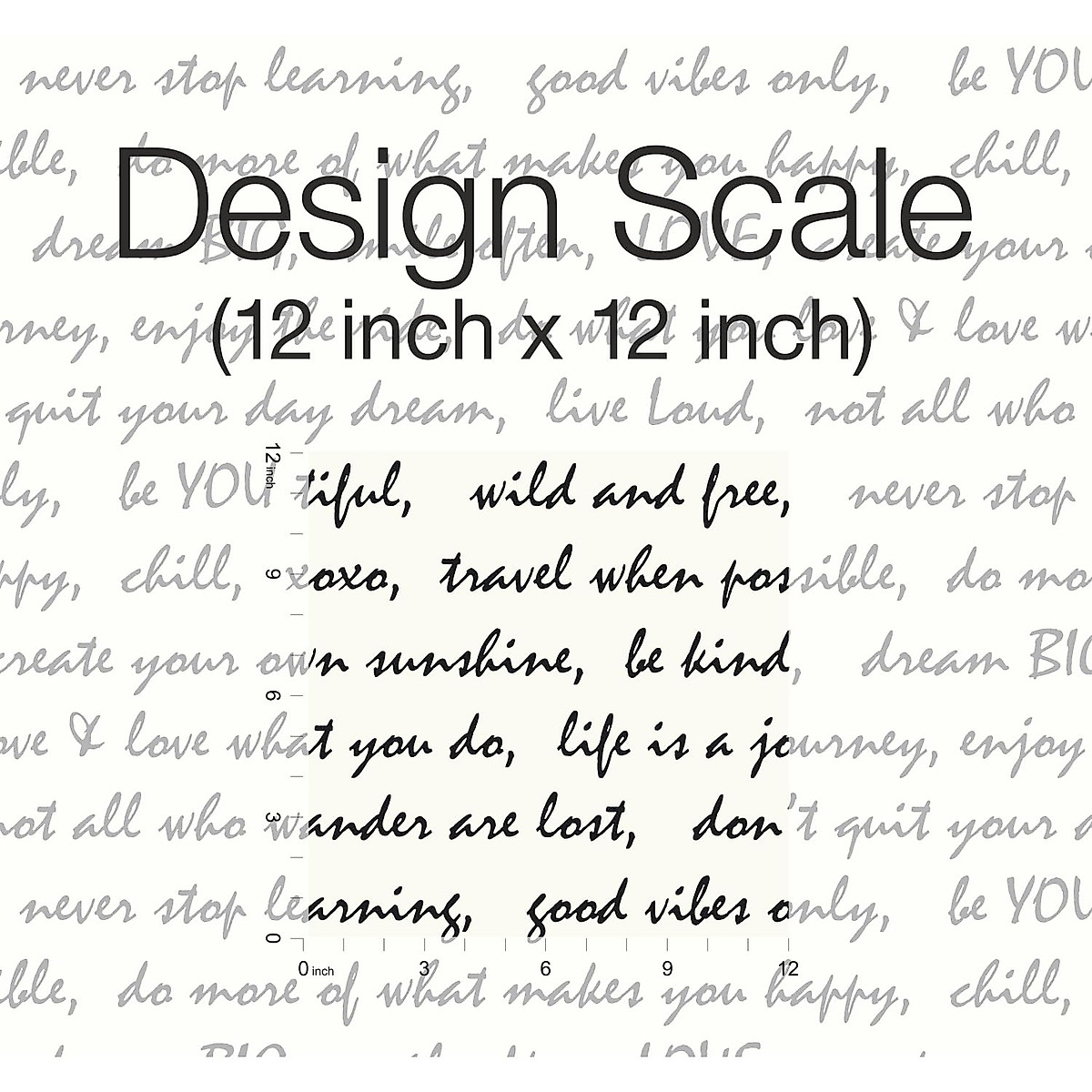 RoomMates RMK9005WP Black Dream Big Script Peel and Stick Wallpaper 20.5" x 16.5 feet