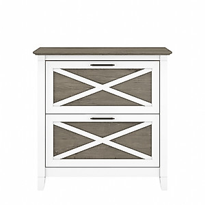 Bush Furniture Key West Lateral File Cabinet, Modern Farmhouse 2 Drawer File Cabinet for Home Office
