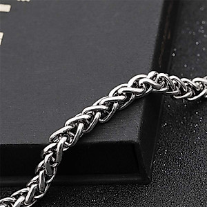 AILUOR Hamsa Hand of Fatima Silver Bracelet - Evil Eye Protection Silver Tone Alloy Charm Jewelry Lucky Success Pendant Friendship Handmade Bracelet Men Women (Silver)