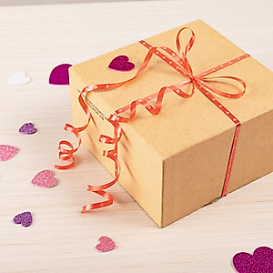 Whaline 400 Yard Valentines Curling Ribbon Printed Heart Ribbon for Gift Wrapping Balloon String Valentines Day Decorations Birthday Party Supplies, Crafts DIY, Flower, Home Decorations 5mm