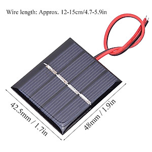 Keenso 4 Pcs Solar Panels, 0.36W 2V Solar Panel Charging Power Board and Electronic Line for Small Power Appliances Solar Panel Kit Other Mountaineering Camping Supplies