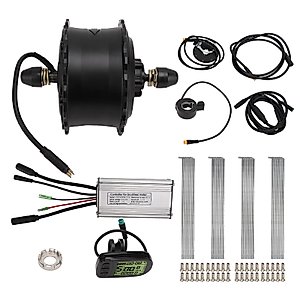 VBESTLIFE Electric Snow Conversion Kit, 36V 500W Fat Tire Front Wheel Hub Motor Kit with LCD5 Display Controller Spokes Throttle Accelerator Mounting Accessories (26 inches)