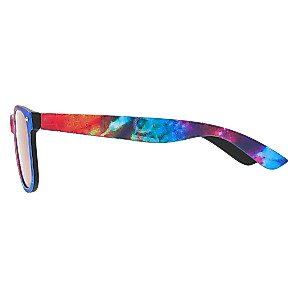 Piranha Avant Retro Sunglasses for Men and Women with Tie Dye Patterned Frames and Blue Mirror Lenses