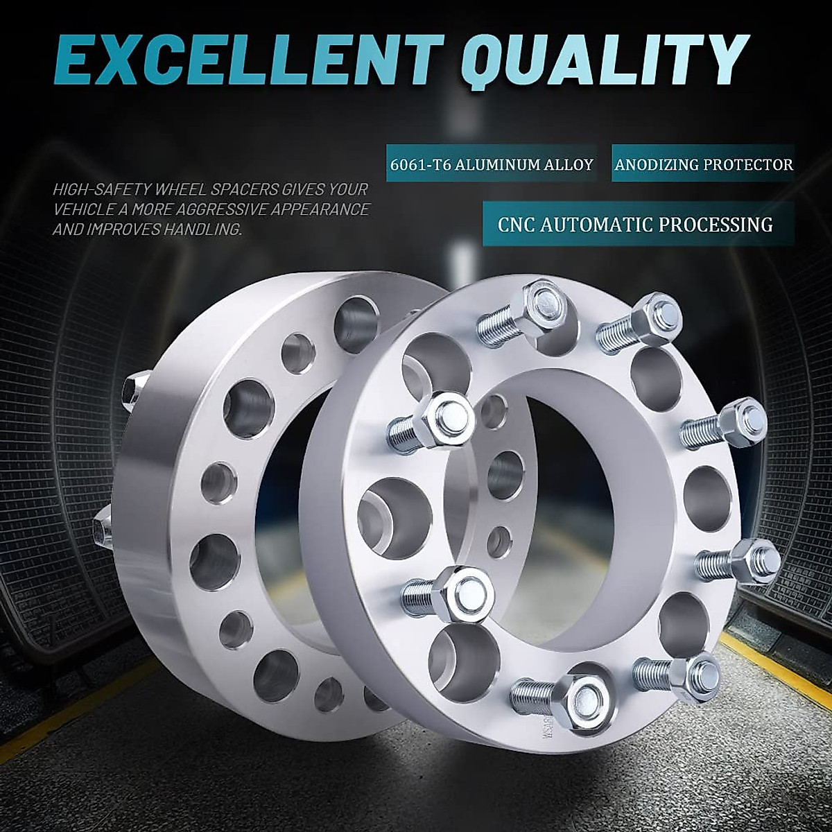 IRONTEK 8x170mm Wheel Spacers [2in M14x2 Studs, 125mm Hub Bore] 8x6.63in Wheel Spacers Adapters 50mm Wheel Extenders for Ford 99-16 F-250 Super Duty/F-250 Super Duty, 00-02 Excursion