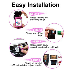 QUEENPRINT for HP 67XL Ink Cartridges Replacement for HP 67 67XL 67 XL Combo Pack for Envy Pro 6055 6455e 6055e 6400 6452 6052 6455 DeskJet 4100 2700 2742e 2755e 2752 4152 4155e (Black Tri-Color)