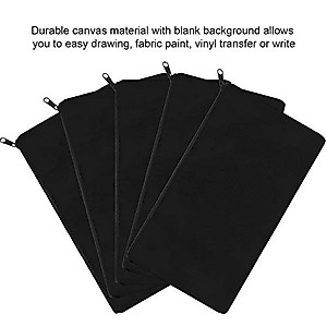 Outus 40 Pieces Canvas Pouch Bags Bulk Black Canvas Makeup Bags Pencil Case Blank DIY Craft Bags for Travel DIY Craft School Classroom Supplies
