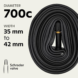 Schwinn Replacement Bike Inner Tube, Traditional and Self-Sealing, Self-sealing, 700c x 35-42mm, Black