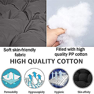 MAIGOOLE Rocking Chair Cushions - Large Size - Latex Foam Filled Seat Pad and Back Rest Cushion - Machine Washable, Reversible, Linen Look,Sky Blue