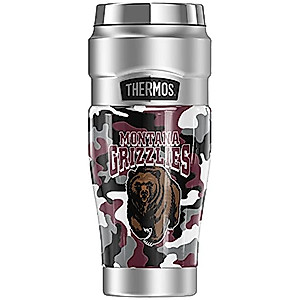 THERMOS University of Montana OFFICIAL Camo STAINLESS KING Stainless Steel Travel Tumbler, Vacuum insulated & Double Wall, 16oz