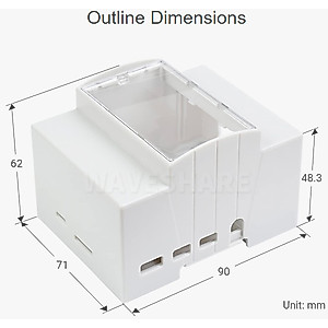Raspberry Pi 4 Case, DIN Rail ABS Case for Raspberry Pi 4, Large Inner Space, Injection Moduling
