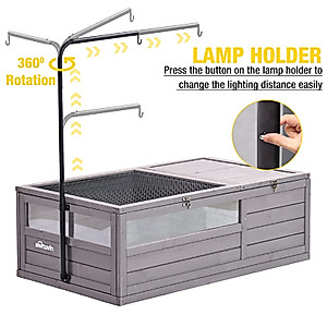 Aivituvin Tortoise House Wooden Tortoise Enclosures, Indoor Tortoise Habitat Outdoor Reptile Cage -Upgrade Version