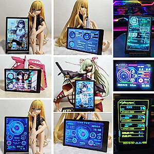 WOWNOVA English Version Computer Temp Monitor, PC Sensor Panel Display, PC Temperature Display for PC ARGB Computer Case Secondary Screen, IPS USB Mini Screen PC CPU RAM HDD Data Monitor