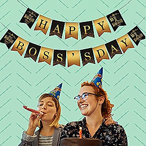 Happy Boss’s Day Banner Party Decorations Supplies - International Boss Day Hanging Banner Number 1 Boss Decoration Banner Best Boss Ever Party Decor