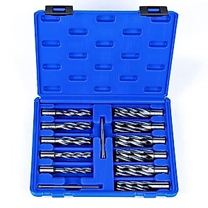 OSCARBIDE Annular Cutter Set 13pieces,2"Cutting Depth,3/4"Weldon Shank and 7/16 to 1-1/16 inch Cutting Diameter Mag Drill Bits for Magnetic Drill Press with 2pcs Pilot Pins