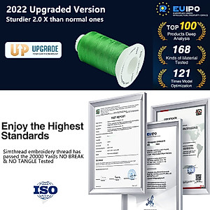 Simthread [Anti-Tangle] Embroidery Thread Kit with Organizer Box, All-in-one 40 Colors 100% Polyester Sewing Thread, Compatible for Brother Babylock Janome Embroidery Machine