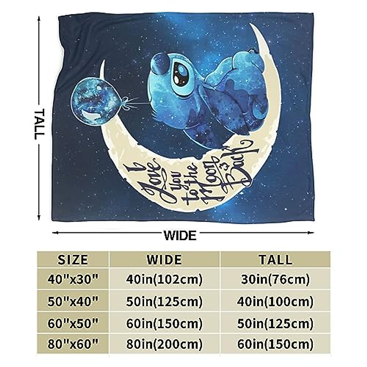 Anime Cartoon Kids Throw Blanket for Couch Sofa All Seasons Lightweight Luxury Soft and Fuzzy Blankets for Boys Girls Adults Gifts (Moon1, 40"x50")