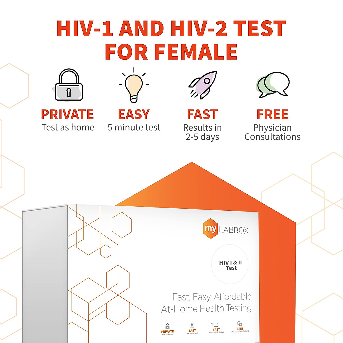 STD at Home Test for Women HIV-1 and HIV-2 by myLAB Box