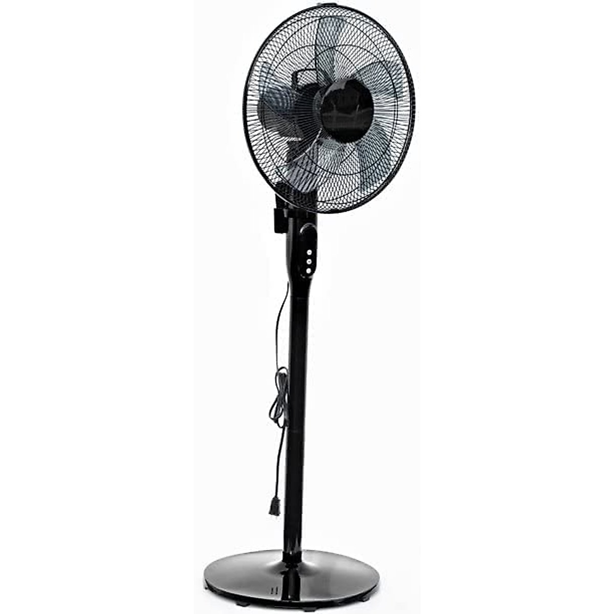 PELONIS 16'' 12-Speed Adjustable Height Quiet Pedestal Fan with Digital Display & Remote Control, PSPF18AR40B (Renewed)