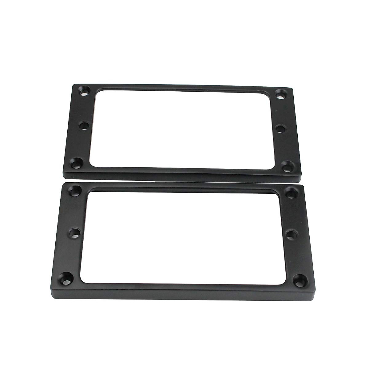 Guyker Flat Metal Humbucker Pickup Mounting Ring Set - Bridge Neck Pickups Cover Frame Replacement Part for Electric Guitar or Precision Bass(2PCS, Black)