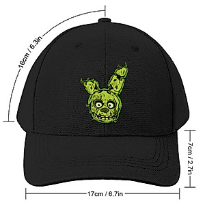 Game Hat Five Nights Springtrap Logo Cap Dad Cotton Hats Adjustable Baseball Caps for Men Black