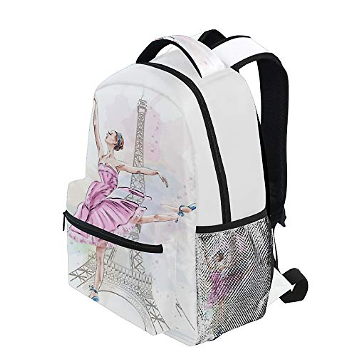 MOYYO School Backpack College Bookbag Travel Camping Laptop Daypack, Ballerina, 11.5x8x16 inch