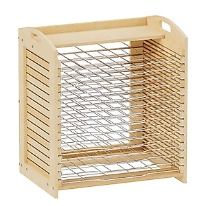 mopam Art Drying Rack Art Wooden Storage Rack with 15 Shelves Painting Canvas Drying Rack Table Top or Wall Mount Artwork Display Organizer Rack for Classroom Club Painting Crafts