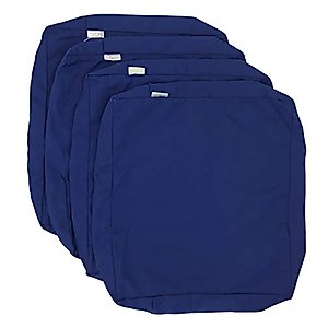 CozyLounge Indoor Outdoor Water Repellent High UV Resistant Patio Chair Cushion Cover (24"x24"x4" (4 Covers), Majestic Royal)