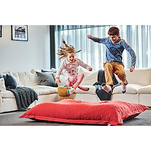 Room & Bloom Bag ONLY - No Filling 'New Model' Super Bean Bags (6ft x 4.5ft) Beautiful Faux Linen Fabric Giant Bean Bag Chair for Adults for Kids for The Whole Family Large Chairs Bags Big Large XL