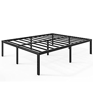 FSCHOS Full-Size-Bed-Frame / 18 Inch High/Metal Bed-Frames-Full/Reinforced Steel Slats Support/No Box Spring Needed/Heavy Duty Mattress Foundation/Easy Assembly/Noise Free/Black