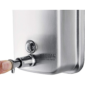Global Industrial Stainless Steel Vertical Liquid Soap Dispenser, 1000 ml