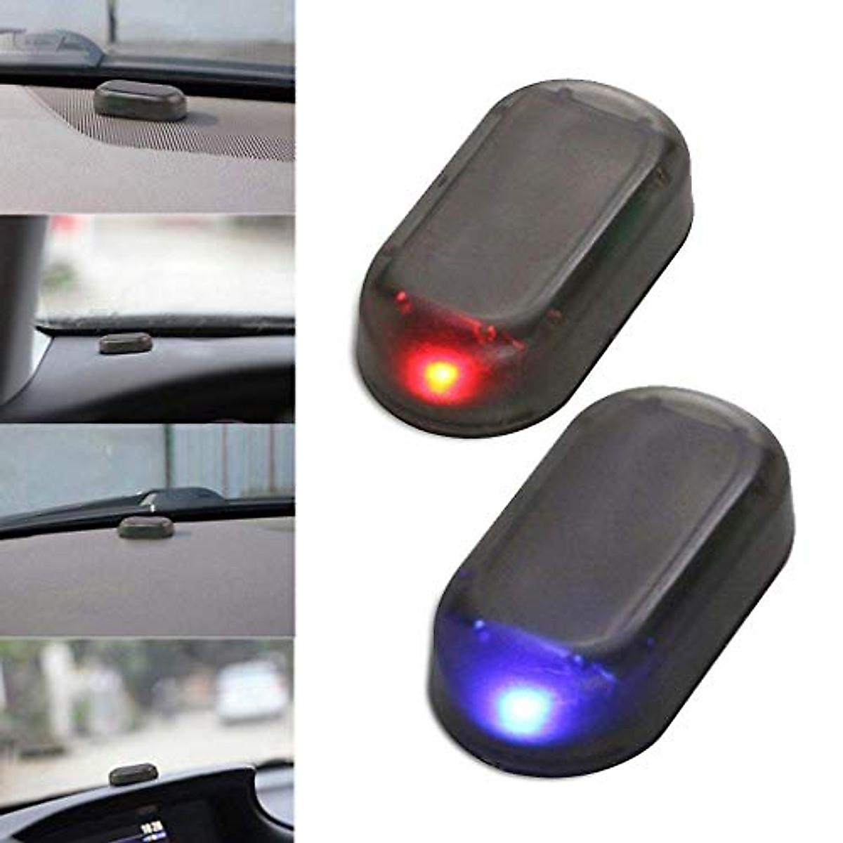 Paddsun Solar Power Car Alarm Red LED Light Anti-Theft Flash Blinking Lamp Veihicle Anti-Theft Alarm Warning System, Red