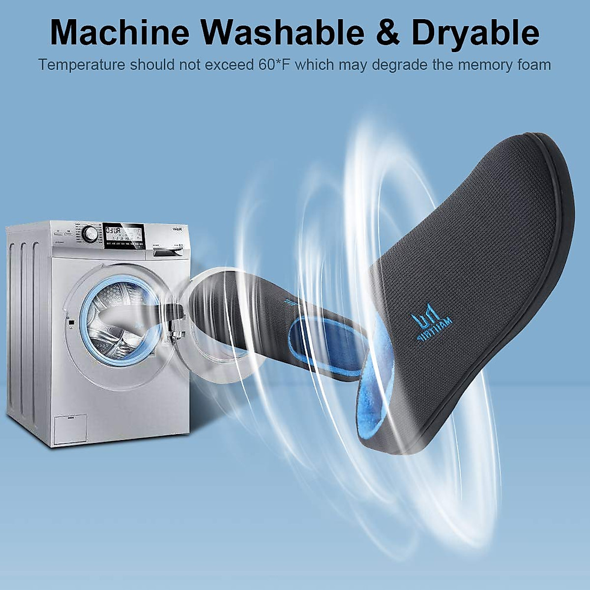 MAIITRIP Men's Cozy Memory Foam House Slippers Non Slip (Size:7-17) grey Size: 16-17