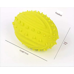 SEYNUR 3 Pcs Pet Dog Ball Fetch Ball Chew Toys,Rubber Rugby Ball Football for Small Dogs