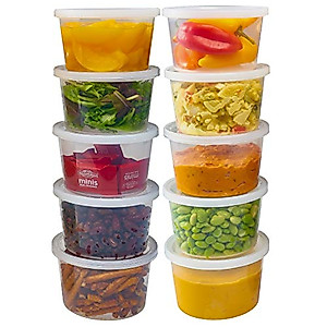 DuraHome - Deli Containers with Lids Leakproof - 40 Pack BPA-Free Plastic Microwaveable Clear Food Storage Container Premium Heavy-Duty Quality, Freezer & Dishwasher Safe (16 oz.)