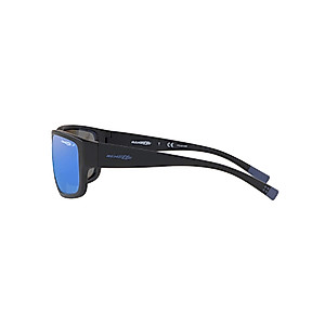 ARNETTE Unisex Sunglasses Matte Black Frame, Blue Lenses, 62MM