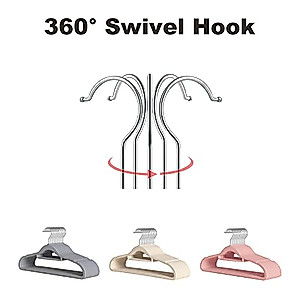 Magazi,ZCVAcom Plant Velvet, Velvet, Non-Slip Suit Hanger - Pack of 10 (Rice White)