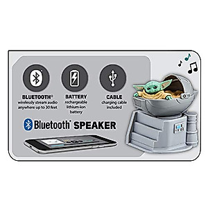 Star Wars The Child Bluetooth Speaker Portable Wireless Crystal Clear for Home, Travel, Outdoor, Rechargeable, The Mandalorian Toy for Kids Ages 4 and Up Compatible with iPhone Samsung