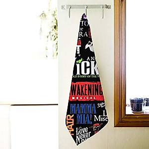 antoipyns Broadway Theatre Musical Poster Highly Absorbent Large Decorative Hand Towels Multipurpose for Bathroom, Hotel, Gym and Spa (16 X 30 Inches)