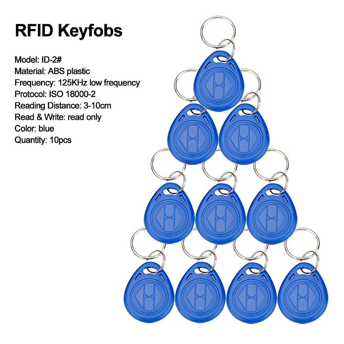 LIBO Waterproof Access Control Keypad Proximity RFID Controller, Suitable for Single Door Entry System, Support 1000 Users, Including 10pcs 125KHz RFID Keyfobs with Rainproof Cover
