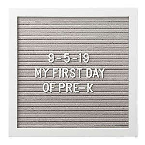 Pearhead Classic Wooden Letterboard, Gender-Neutral Baby Keepsake Nursery Décor, Photo Prop Message Board, Gray and White