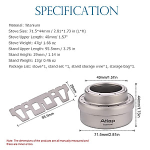 ATiAP Alcohol Stove Backpacking Stove Camping Stove Alcohol Burner with Cross Stand Titanium Ultralight Portable