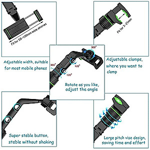 NA Car Phone Holder Mount, 360 Degrees Free Rotate Adjustable Suspension Mount Phone Holder, Multi-Function Rearview Mirror Cell Phone Holder for All Mobile Phones